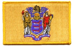 New Jersey Flag - Embroidered Iron On Patch at Sticker Shoppe