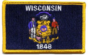 Wisconsin Flag - Embroidered Iron-On Patch at Sticker Shoppe