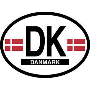 DK Denmark Danmark - Reflective Oval Sticker at Sticker Shoppe