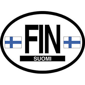 FIN Finland Suomi - Reflective Oval Sticker at Sticker Shoppe