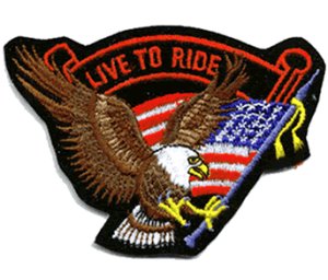 Live to Ride - Embroidered Iron On Patch at Sticker Shoppe