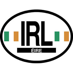 IRL Ireland Eire - Reflective Oval Sticker at Sticker Shoppe
