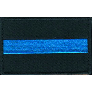 Thin Blue Line - Embroidered Iron On Patch at Sticker Shoppe