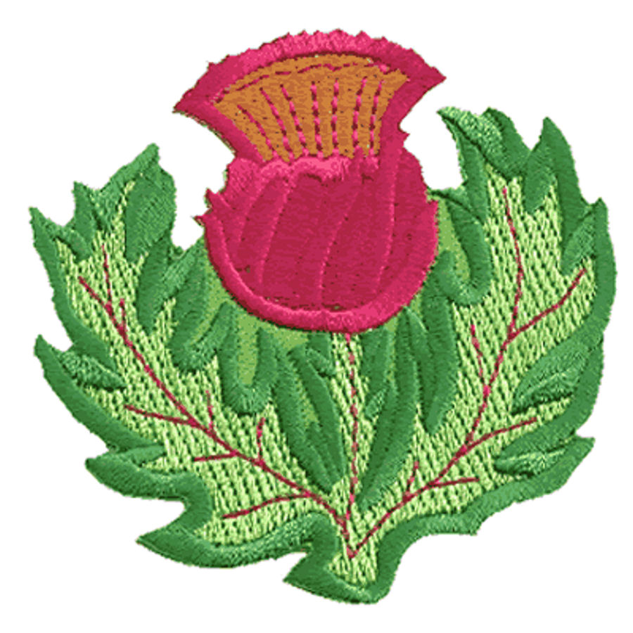 Thistle Flower - Embroidered Iron-On Patch at Sticker Shoppe