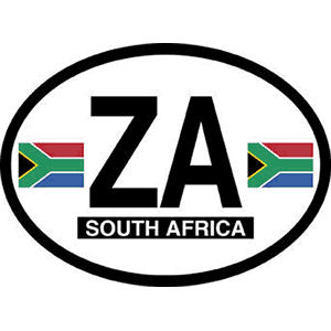 ZA South Africa - Reflective Oval Sticker at Sticker Shoppe
