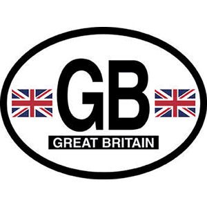 GB Great Britain - Reflective Oval Sticker at Sticker Shoppe