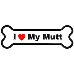 I Love My Mutt - Bone Magnet at Sticker Shoppe
