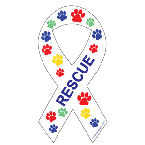 Rescue Multi-Colored Paws - Ribbon Magnet at Sticker Shoppe