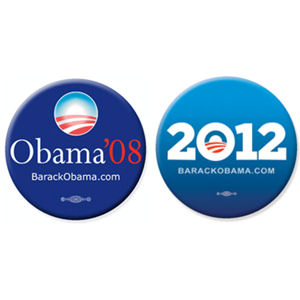 Set of 2 Official 2008 & 2012 Button Set at Sticker Shoppe