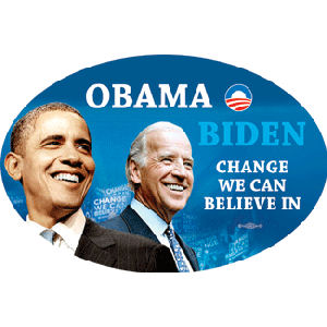 Obama Biden Photo - Oval Sticker at Sticker Shoppe