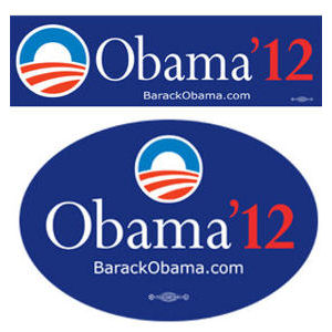Set of 2 Official 2012 Obama Navy Bumper Stickers at Sticker Shoppe