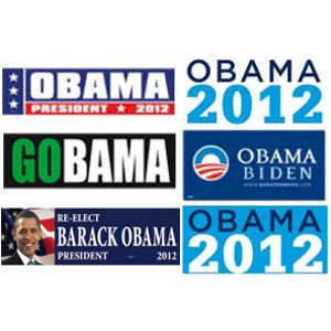 Set of 6 Barack Obama Bumper Stickers at Sticker Shoppe