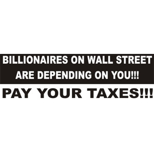Billionaires On Wall Street - Bumper Sticker at Sticker Shoppe