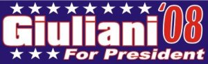 Rudy Giuliani For President - Bumper Sticker at Sticker Shoppe