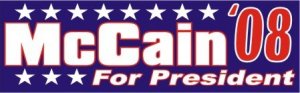 John McCain For President - Bumper Sticker at Sticker Shoppe