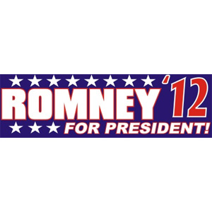 Romney For President - Bumper Sticker at Sticker Shoppe