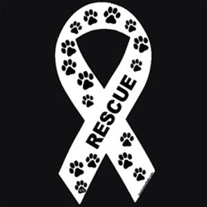 Rescue - White Ribbon Magnet at Sticker Shoppe