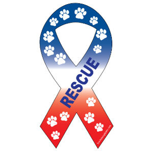 Red White Blue Rescue - Ribbon Magnet at Sticker Shoppe