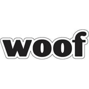 Script Text Woof - Word Magnet at Sticker Shoppe